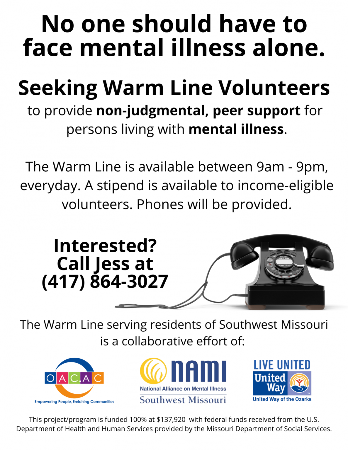 OACAC | Seeking Warm Line Volunteers