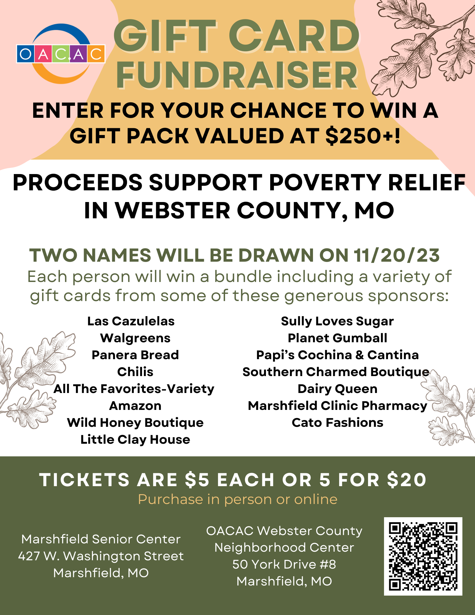 OACAC | Holiday Gift Card Fundraiser